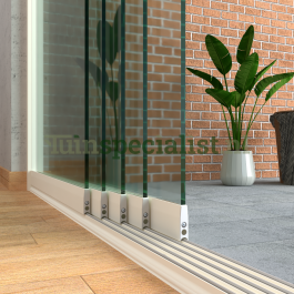 5-rail glazen schuifwand tot 4420 mm zuiverwit (Ral 9010) (5 x 900mm ...