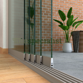 5-rail glazen schuifwand tot 4420 mm quartzgrey (Ral 7039) (5 x 900mm ...